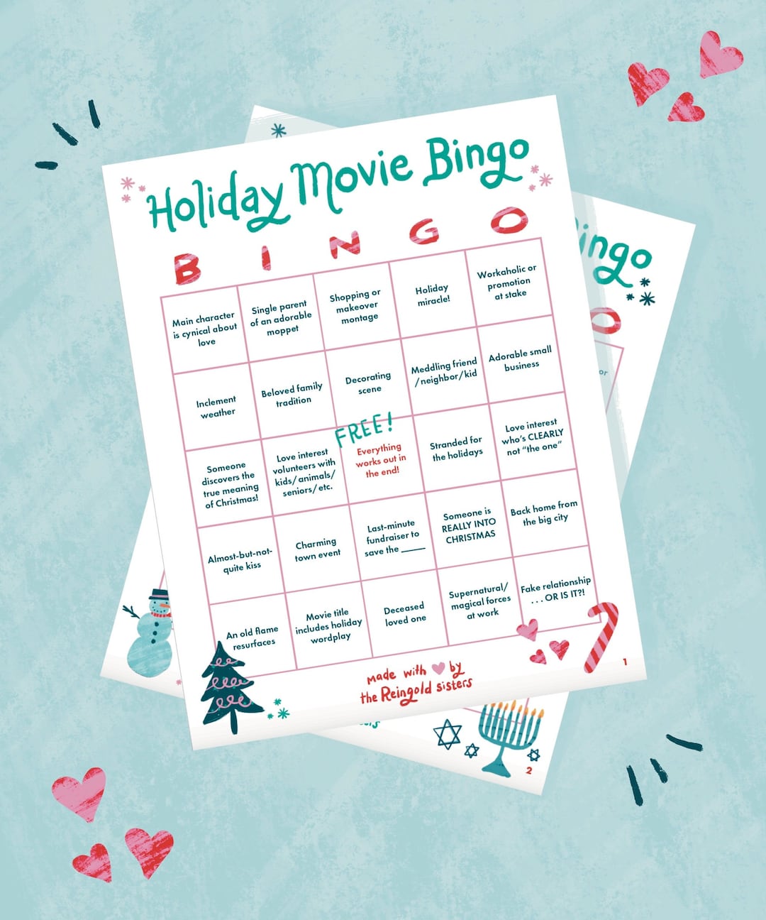 Holiday Movie Bingo Cards for Download - Etsy