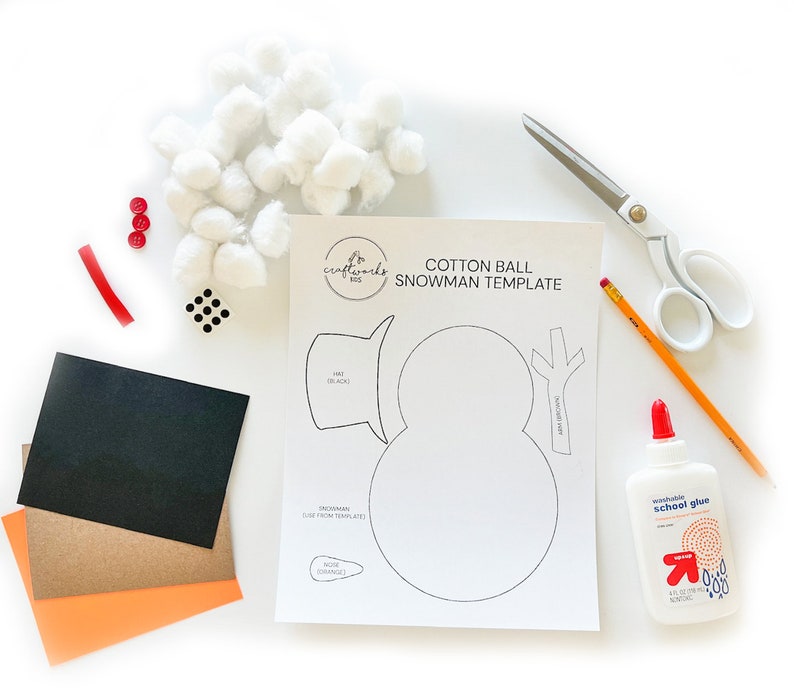 Cotton Ball Snowman - Etsy