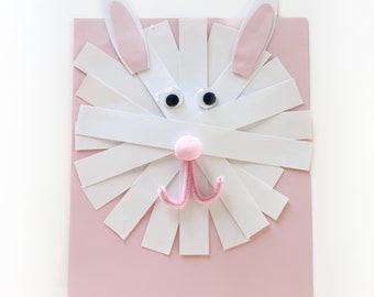 Valentine's Day Bunny Heart Craft Kitcardstock Paper Craft for Kids - Etsy