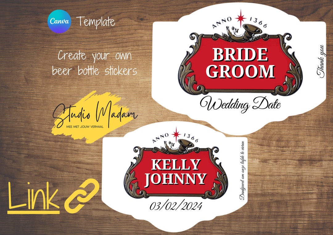 Personalized Stella Artois Label CANVA Template DIY Digital - Etsy