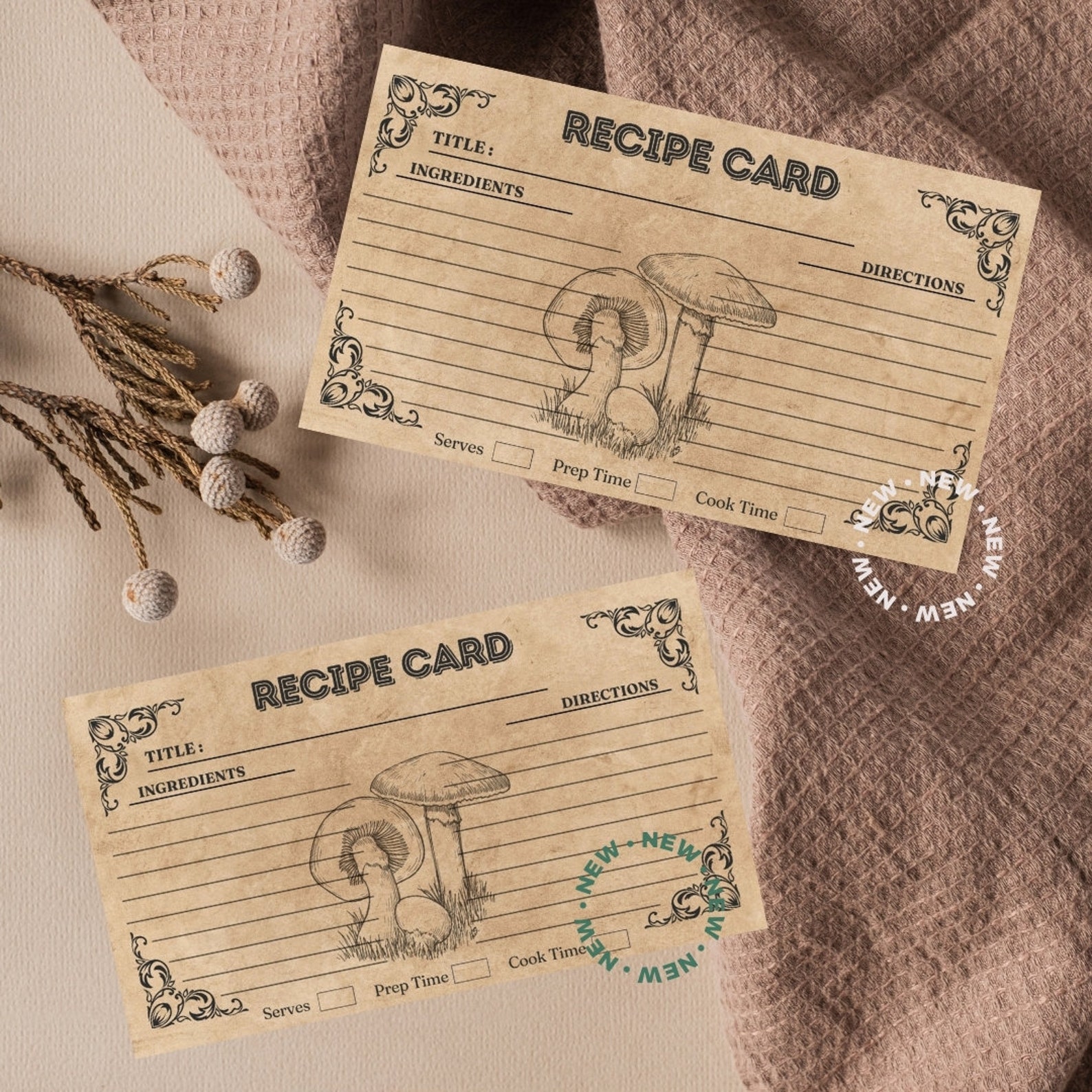 Recipes Cards Digital Recipe Card Printable Recipe Cards Collection ...