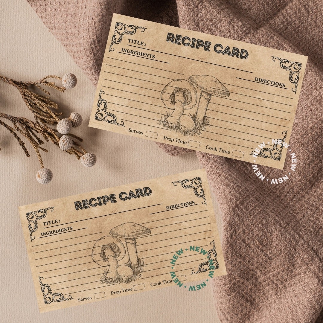 Recipes Cards Digital Recipe Card Printable Recipe Cards Collection ...