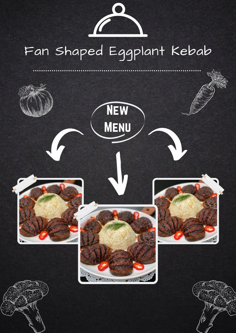 Fan Shaped Eggplant Kebab Digital Recipes From Turkish and - Etsy