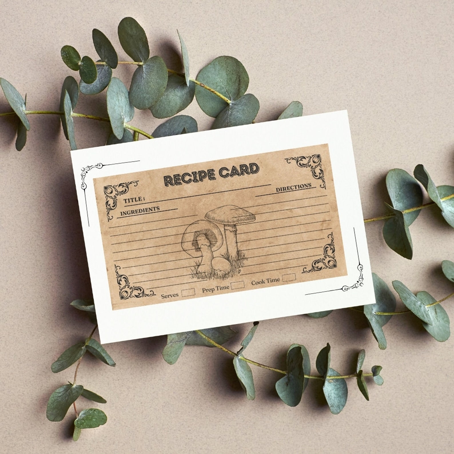 Recipes Cards Digital Recipe Card Printable Recipe Cards Collection ...