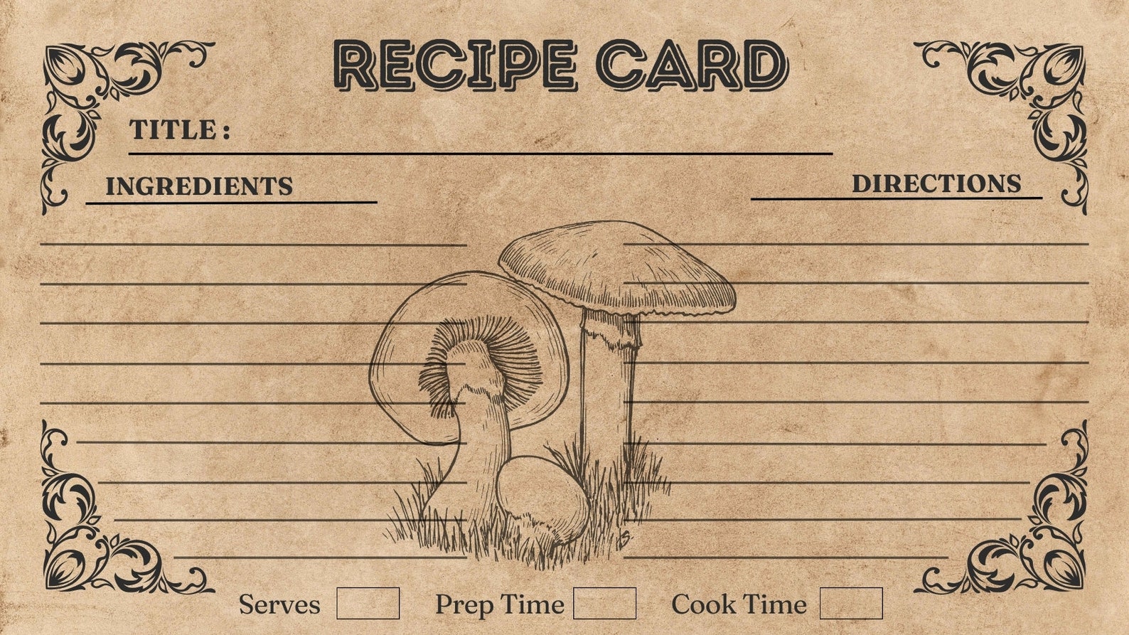 Recipes Cards Digital Recipe Card Printable Recipe Cards Collection ...