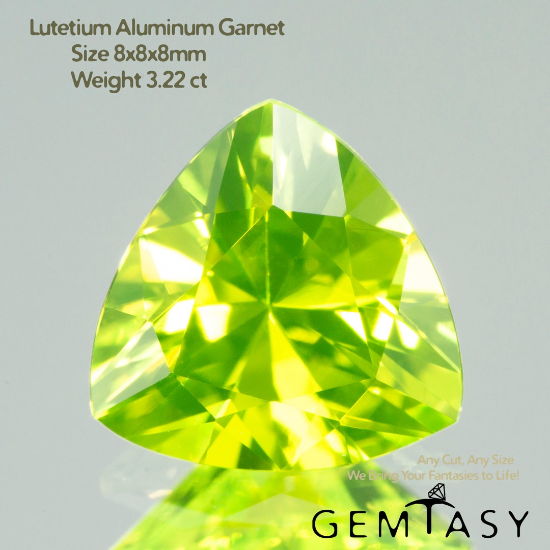 Cut Stone Luag Yellow Neon Czochralski pulled Lab Grown, Facet ...