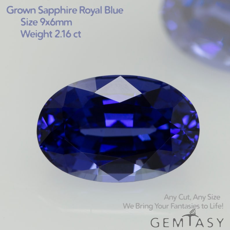 Cut Stone - Sapphire Royal Blue Czochralski (pulled) Lab Grown, Facet ...
