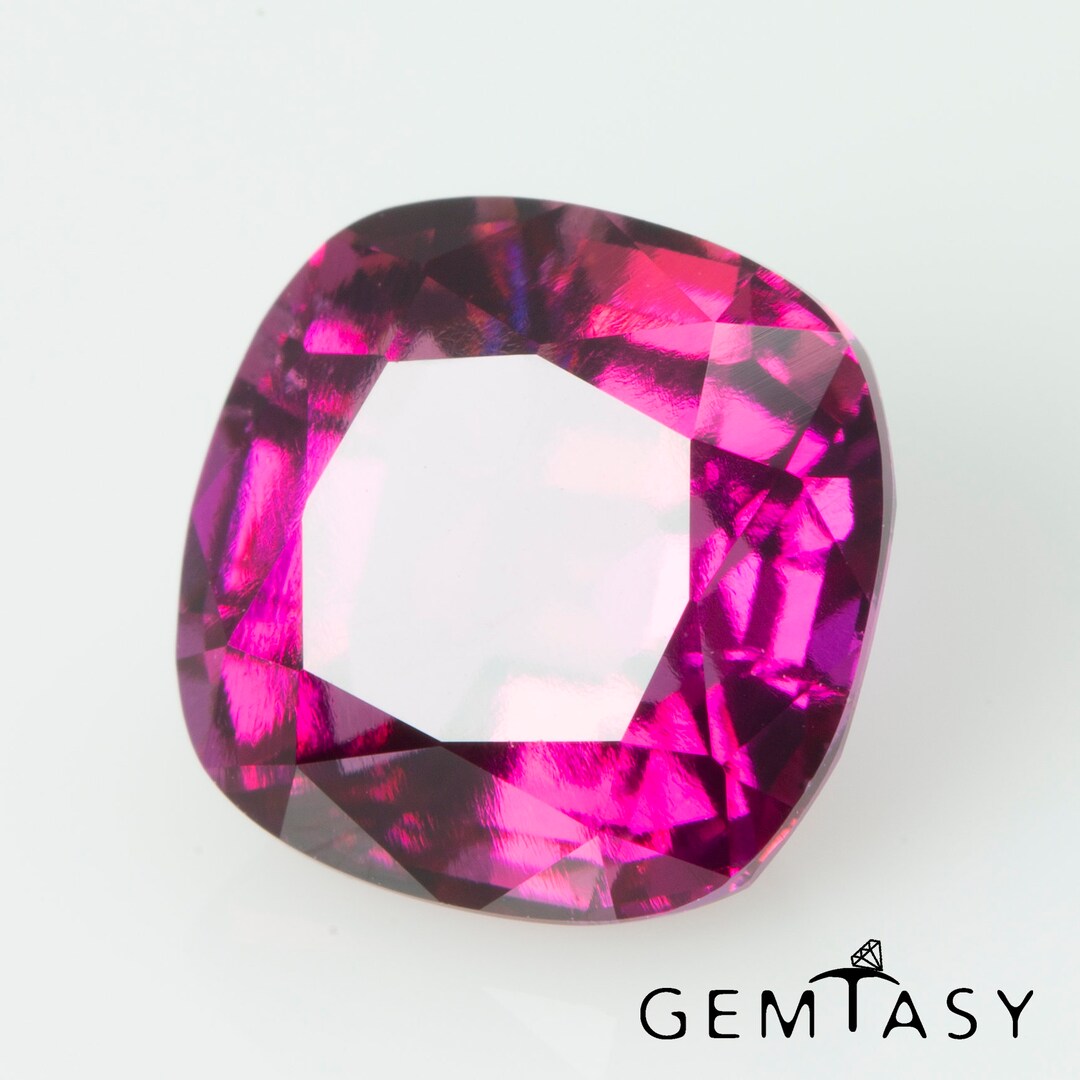 Cut Stone Red Beryl Hydrothermal Lab Grown, Facet Cushion 8x8mm 2.14ct ...
