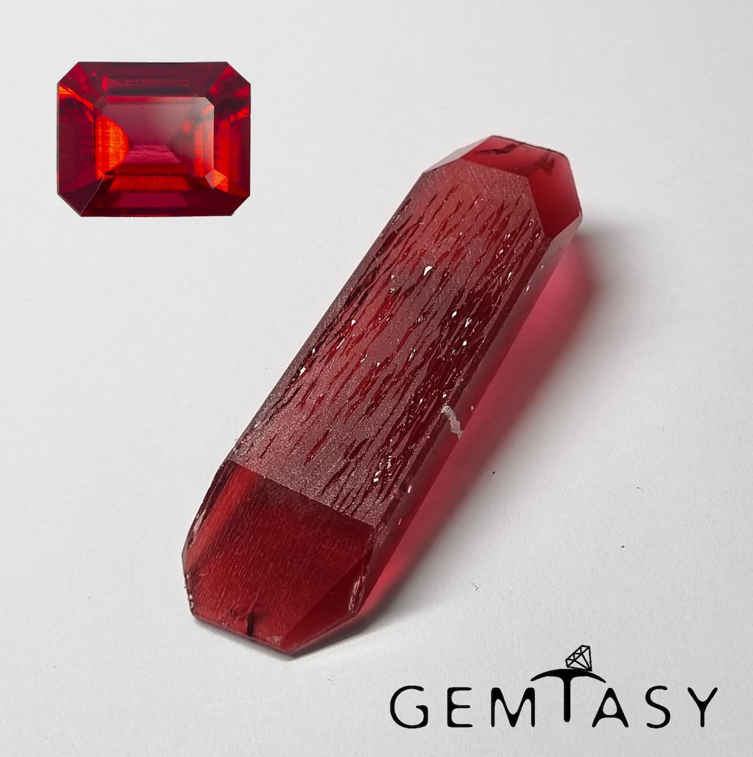 Rough Stone for Faceting - Red Beryl Hydrothermal Lab Grown 113.95ct - Etsy