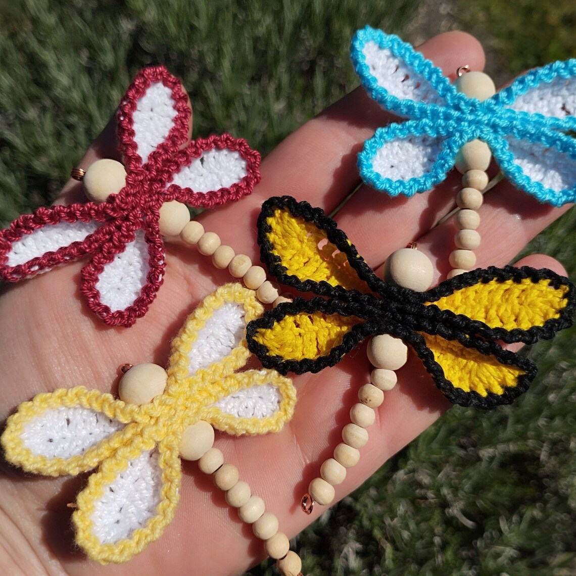 Easy Dragonfly Crochet Pattern Summer Amigurumi Pattern-keychains-hair ...