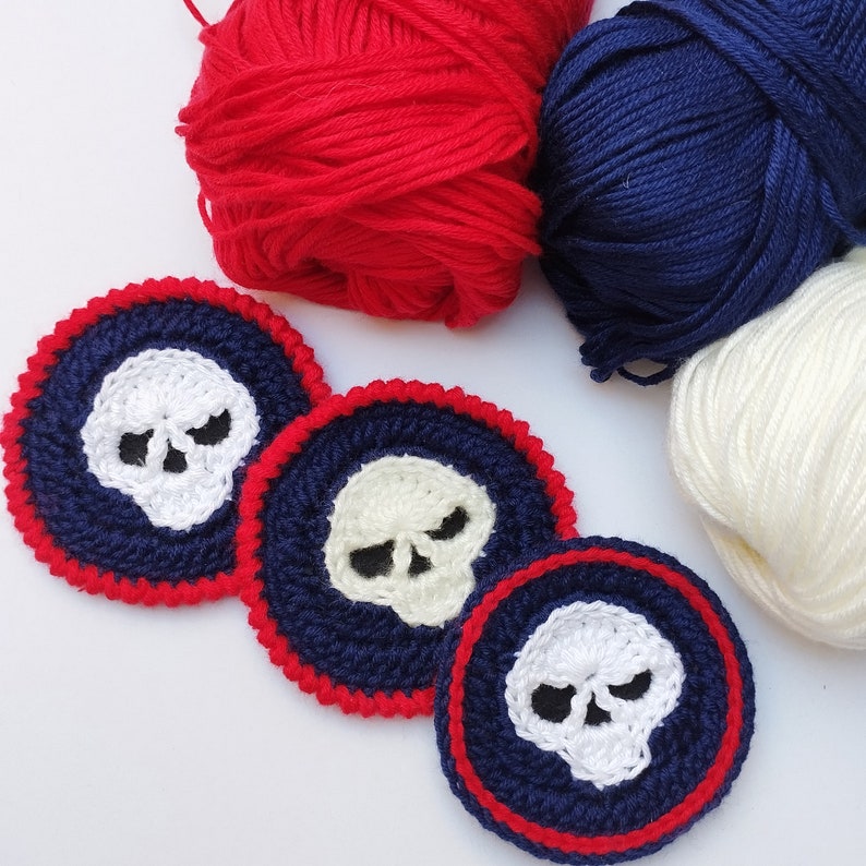 Skull Crochet Pattern: Granny Square, Triangle, Circle, Hexagon (4 PDF ...