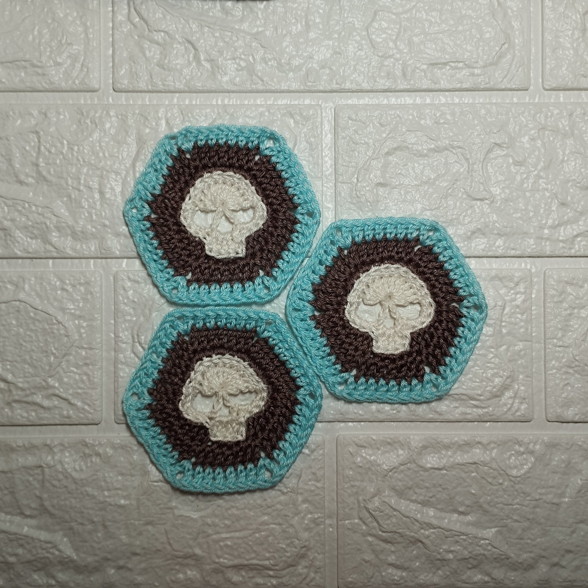 Skull Basic Granny Square Crochet Pattern-hexagon Squares-afghan Block ...