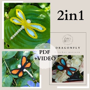 Easy Dragonfly Crochet Pattern Summer Amigurumi Pattern-keychains-hair ...