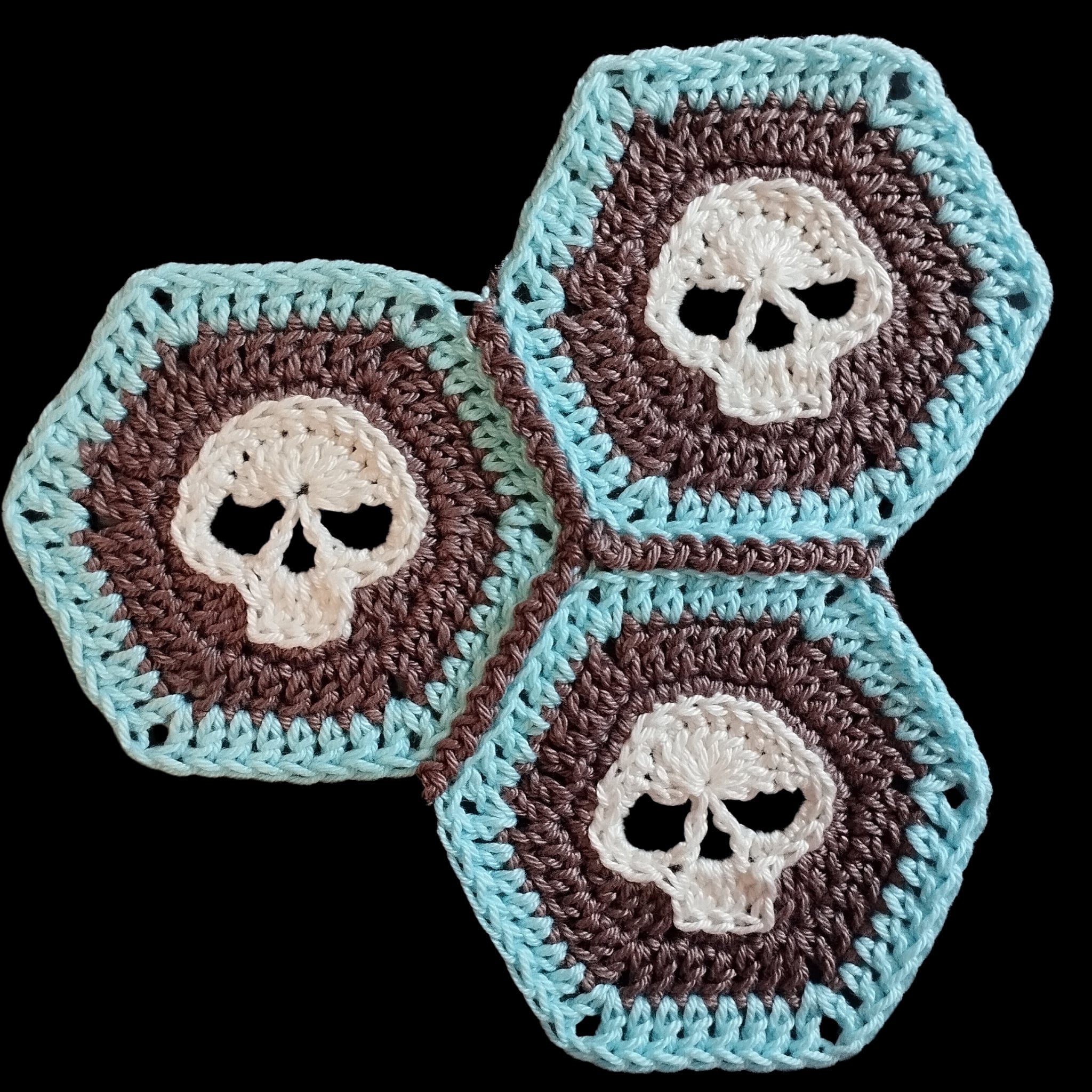 Skull Basic Granny Square Crochet Pattern-hexagon Squares-afghan Block ...