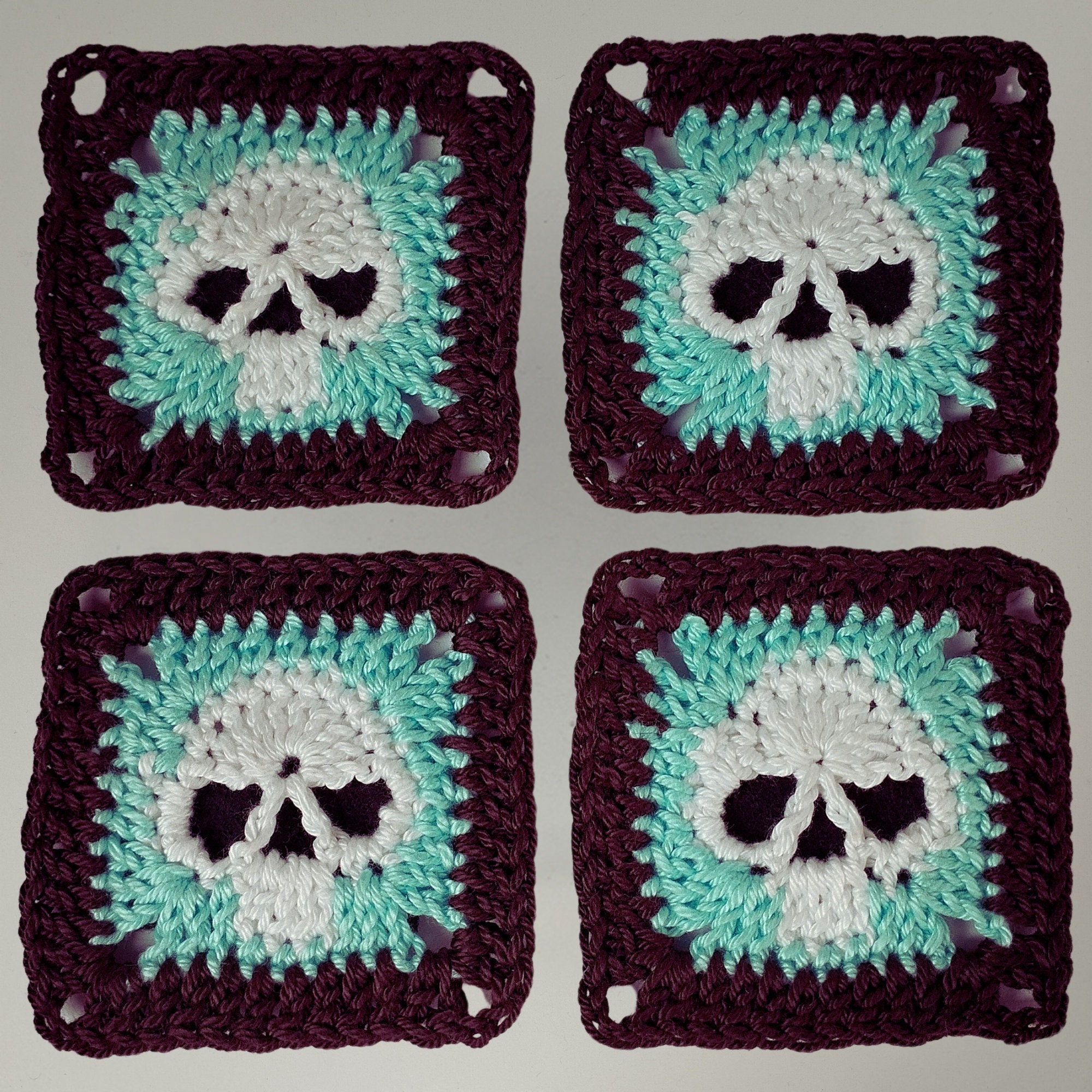 3in1 I Skull Bundle I Basic Granny Square + Skull Cochet Triangle ...
