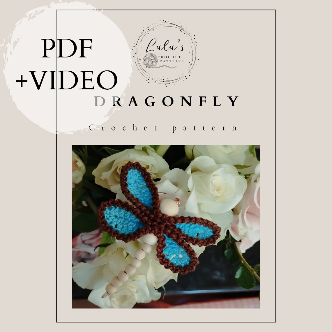 Easy Dragonfly Crochet Pattern Summer Amigurumi Pattern-keychains-hair ...
