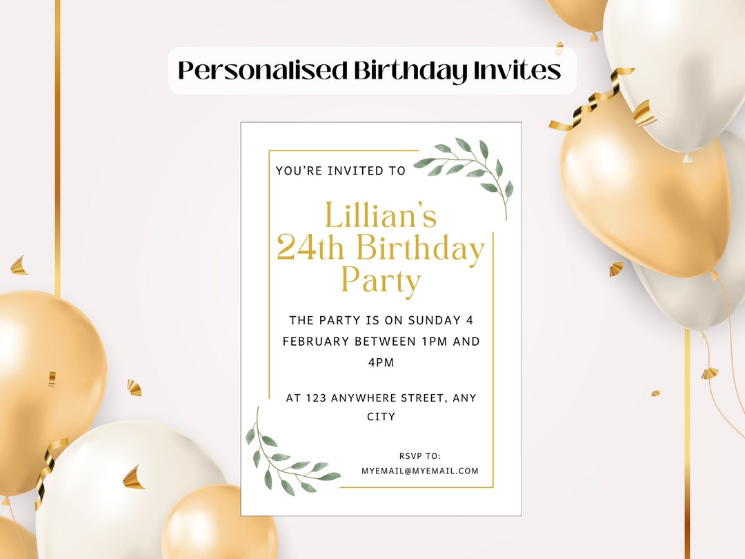 Personalised Birthday Party Invite and Party Planner / - Etsy