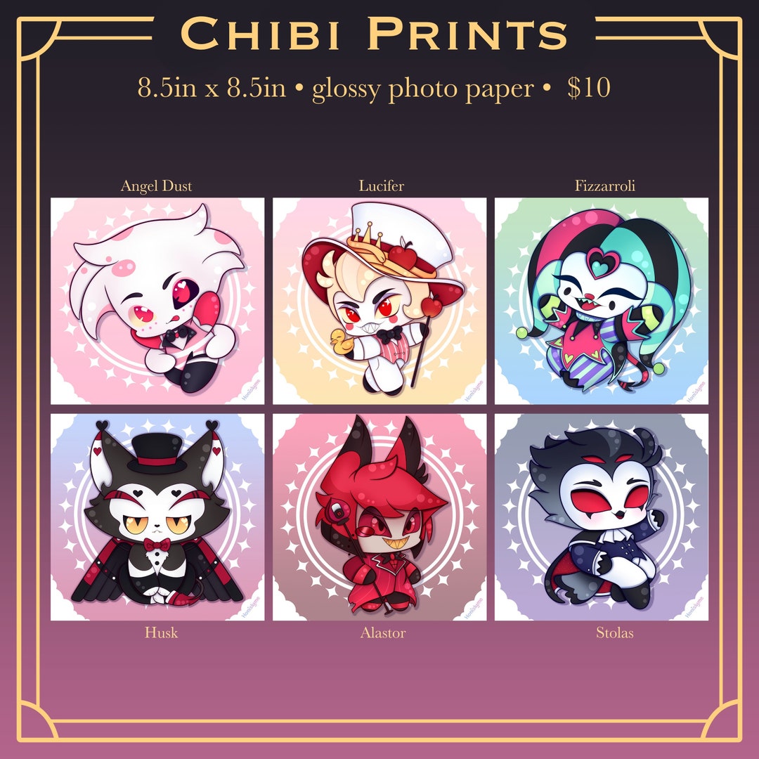 Hazbin/helluva Boss Chibi Prints - Etsy