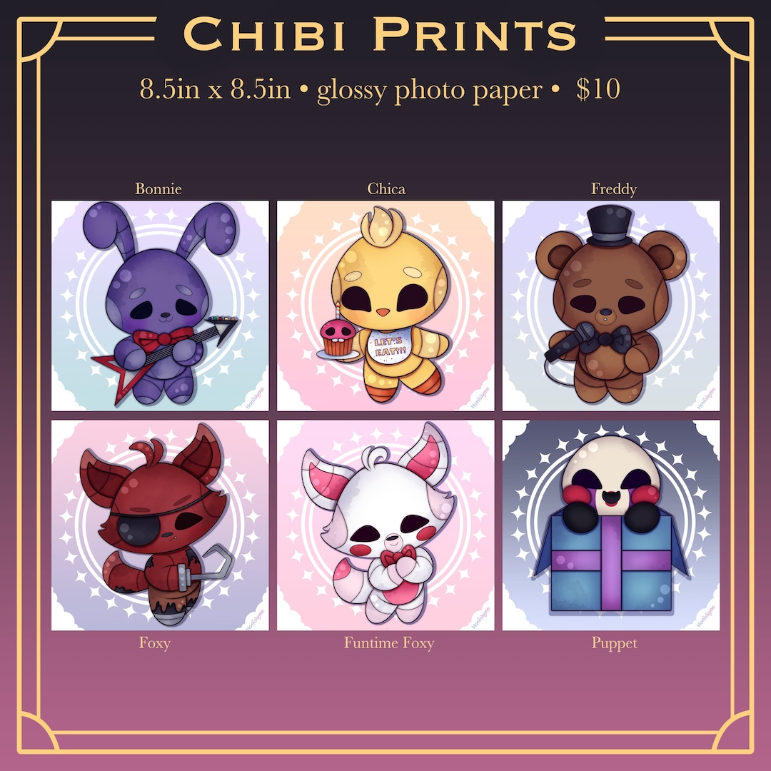 FNAF Chibi Prints - Etsy
