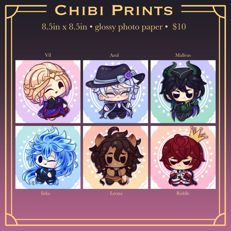 Twisted Wonderland Chibi Prints - Etsy