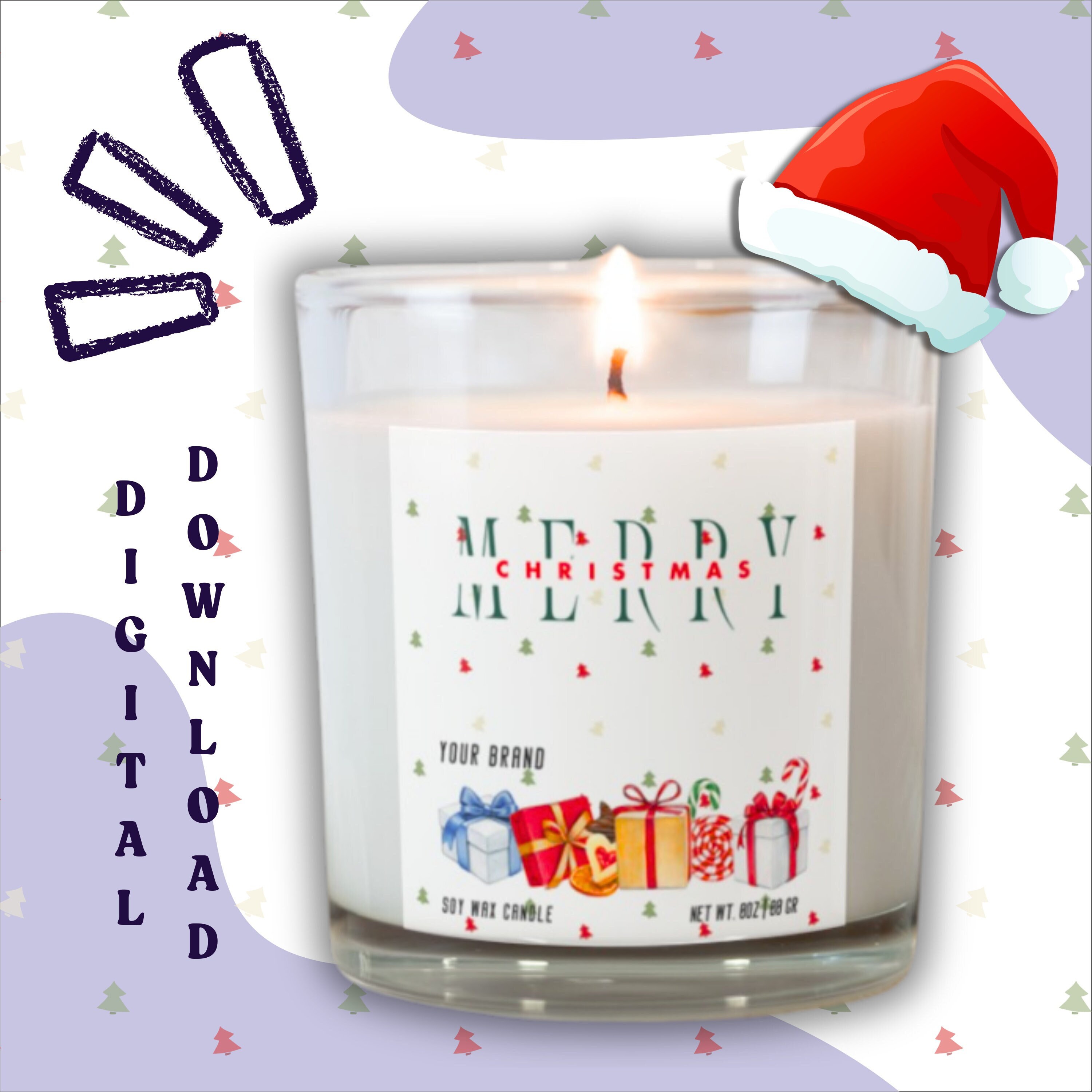 Editable Christmas Candle Labels Custom Designs Canva - Etsy