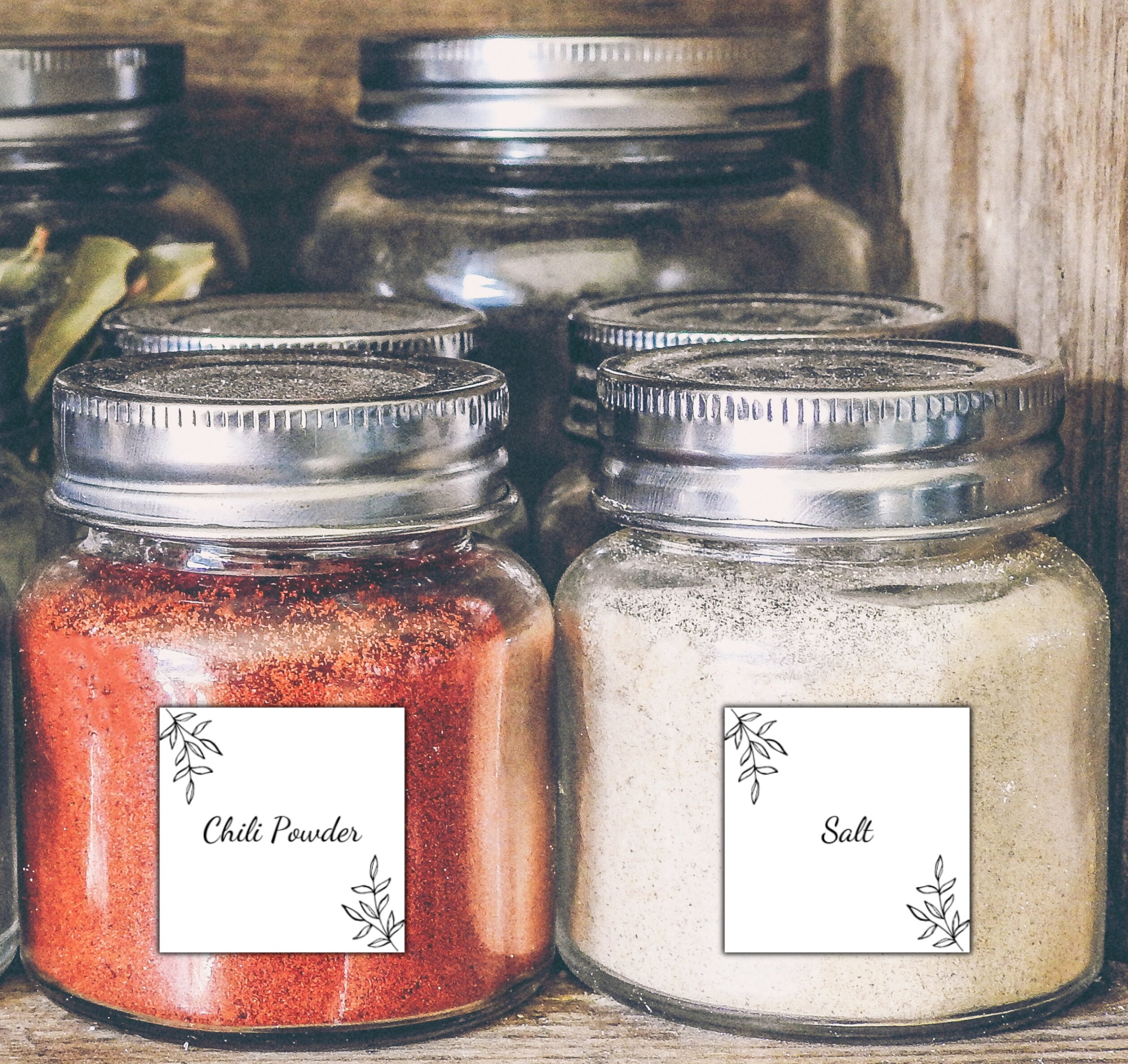 Editable Kitchen Pantry Spice Jar Labels Template, Kitchen Container ...