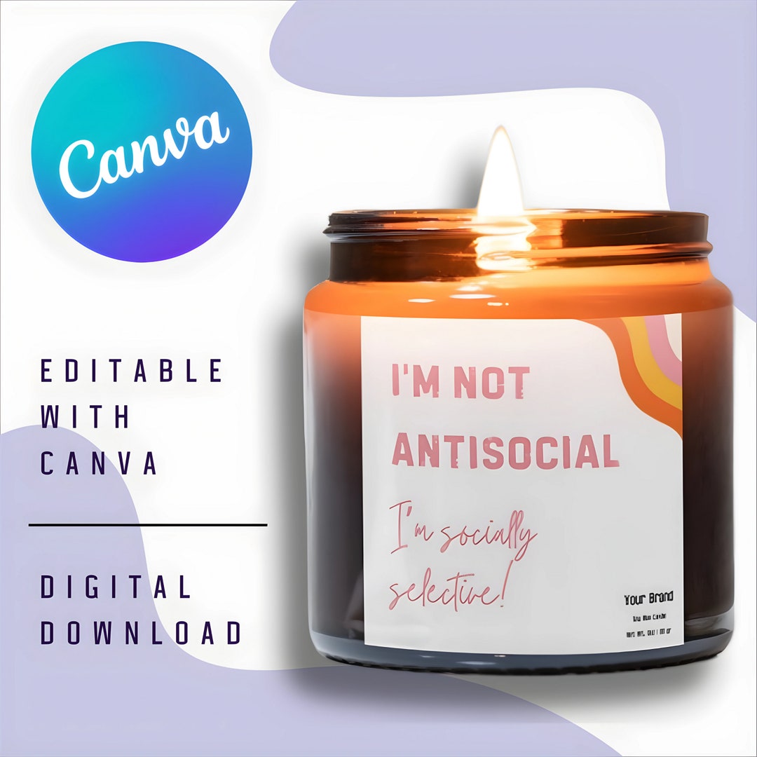 Editable Funny Candle Label Canva Template, Personalized Labels for ...