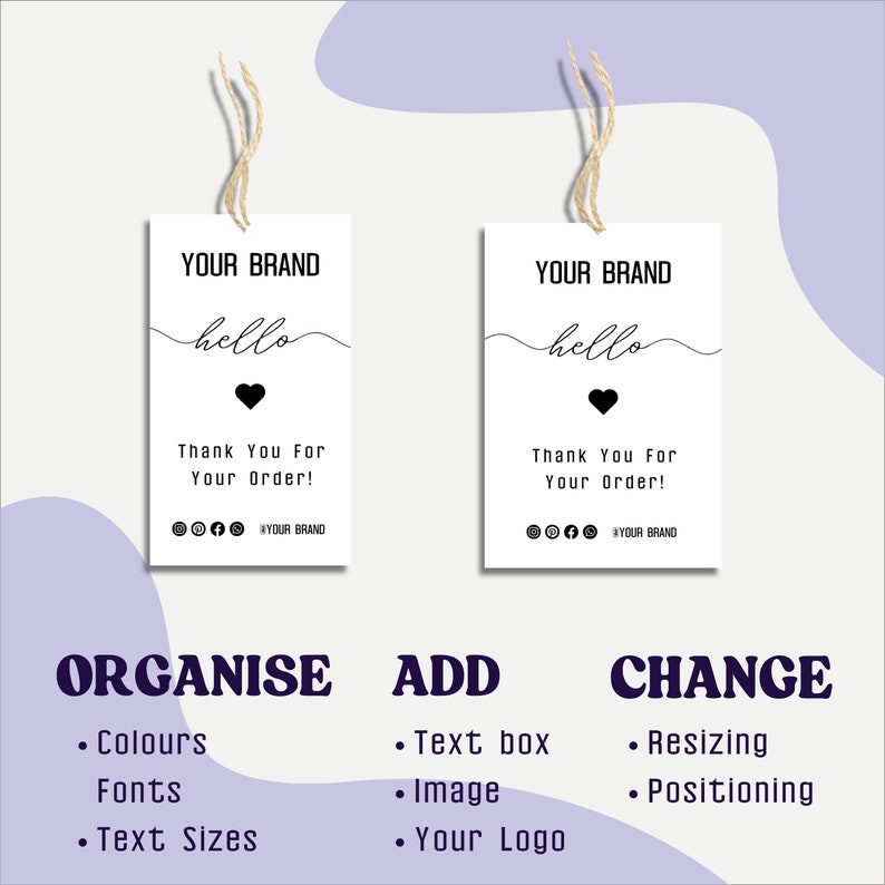 Editable Business Thank You Label Personalized Price Tag Template ...