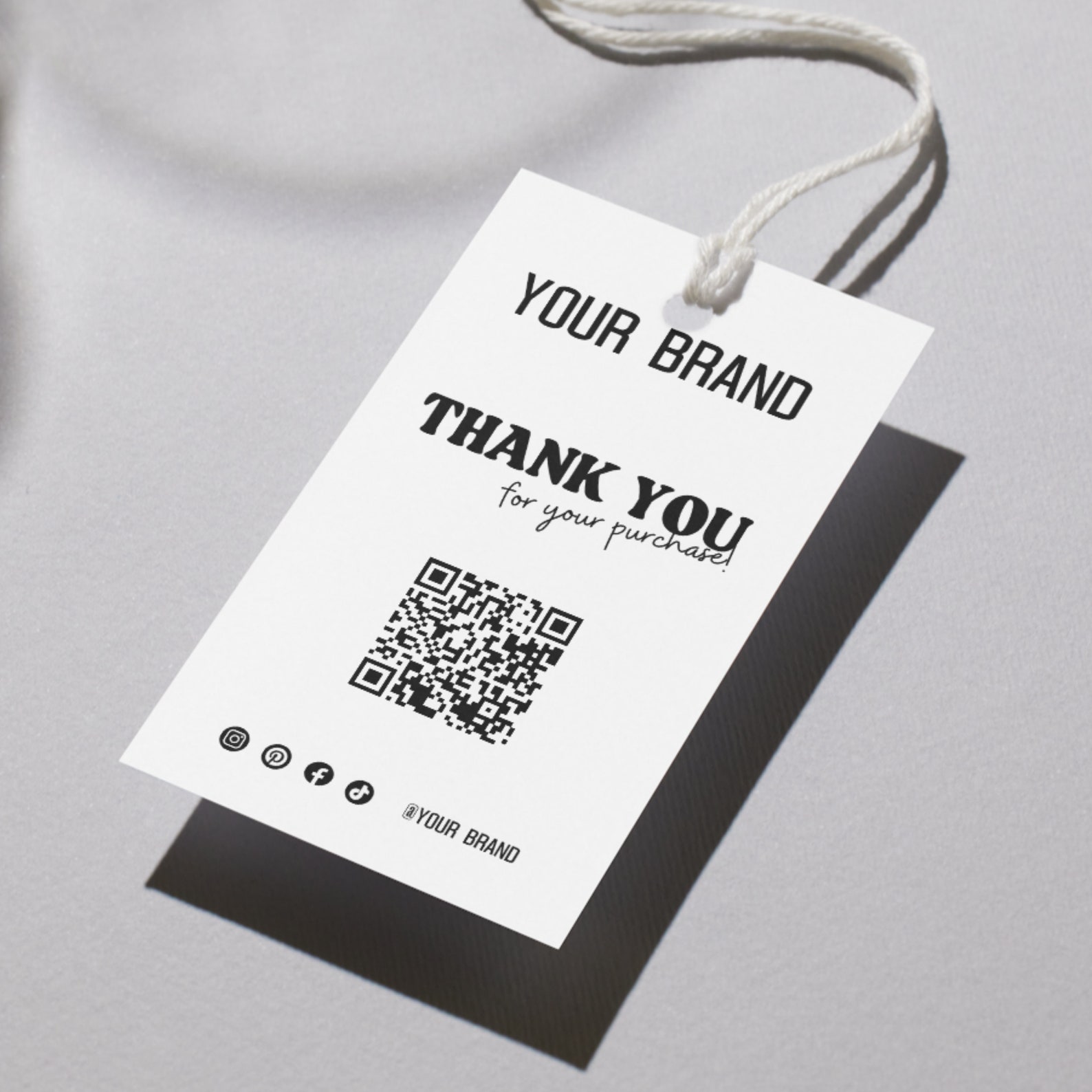 Editable Care Card Template QR Code Sign & Thank You Card for Small ...