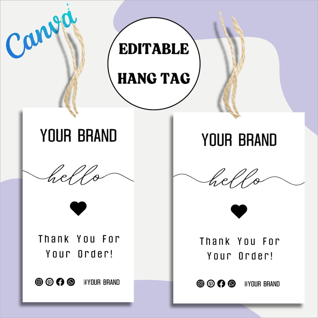 Editable Business Thank You Label Personalized Price Tag Template ...