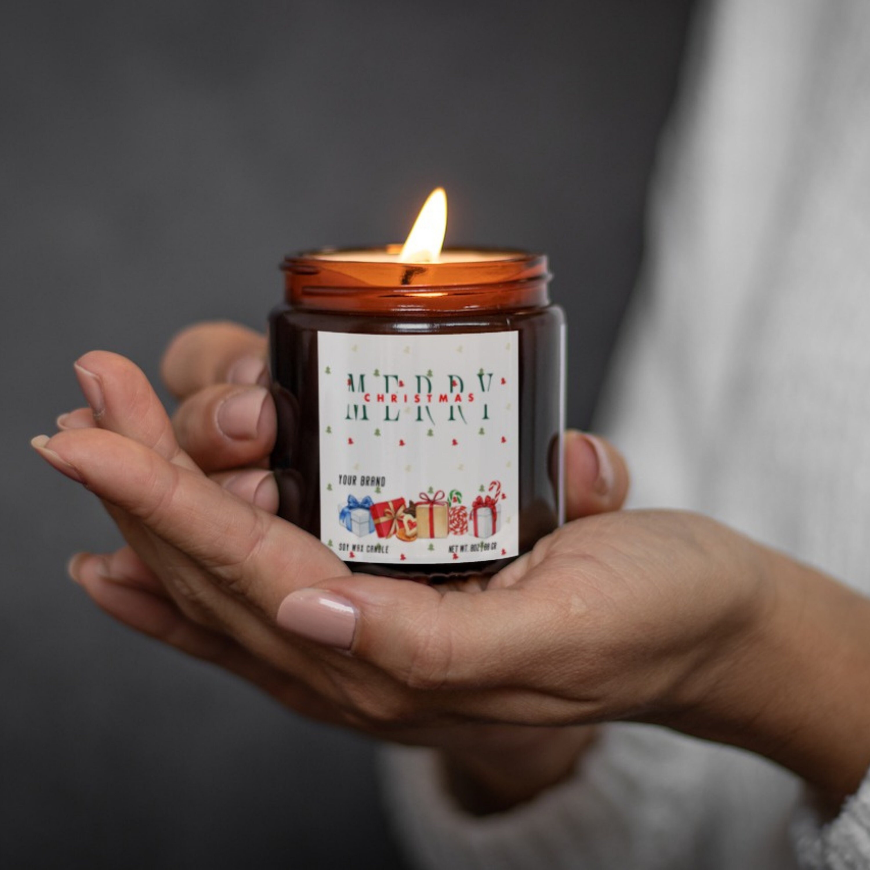 Editable Christmas Candle Labels Custom Designs, Canva Templates, and ...