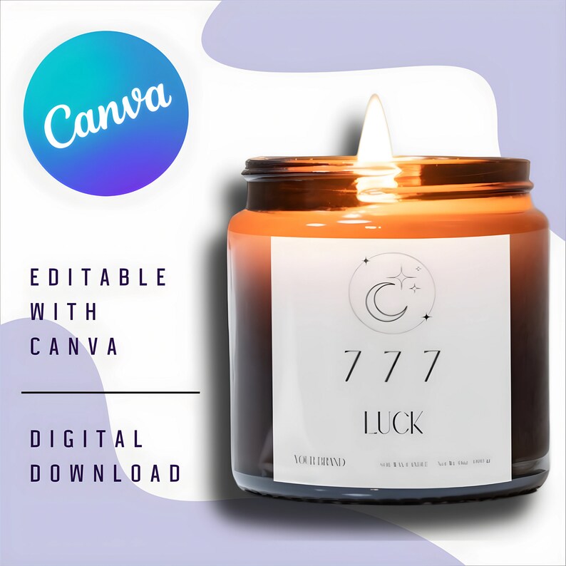 Editable Angel Numbers Candle Label Design Template, Printable ...