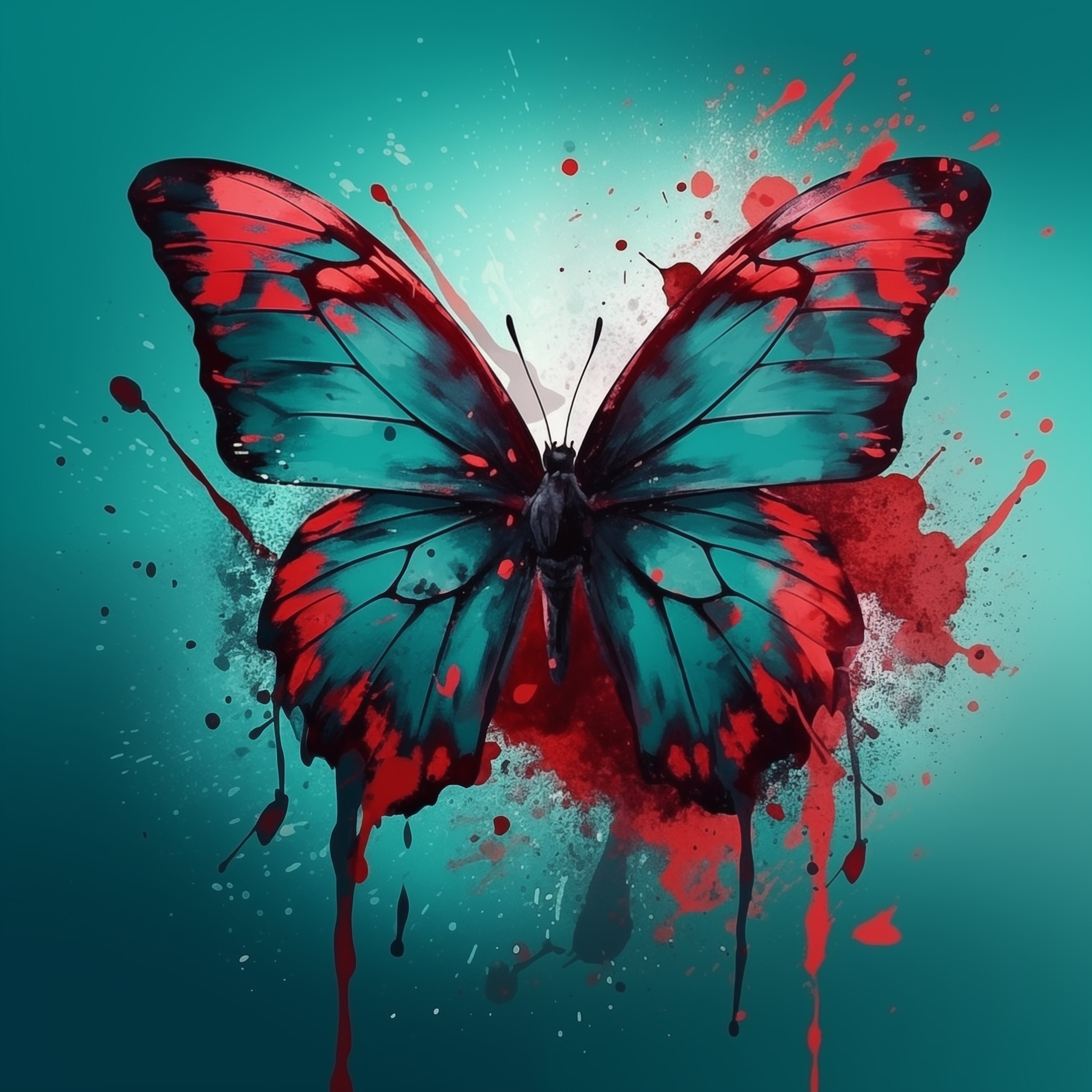 Turquoise Butterfly Collection Printable Wall Art - Etsy