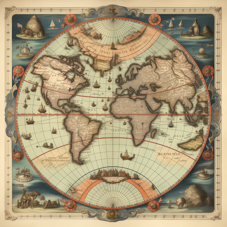 Vintage Maps Collection Printable Digital or Framed and Shipped - Etsy