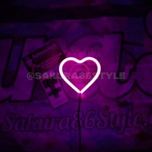 Neon Heart Glow JDM Car Accessories - Etsy