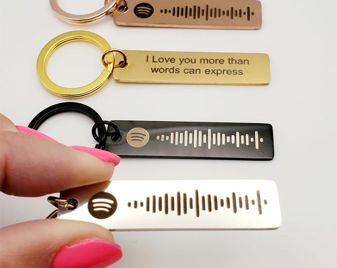 Personalized Spotify Code Keychain Music Scannable Keyring Music Gift ...