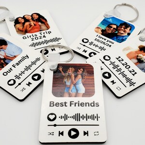 Personalized Photo Spotify Keychain | Custom Music Song Keyring With Picture & Message ...