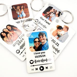 Personalized Photo Spotify Keychain | Custom Music Song Keyring With Picture & Message ...