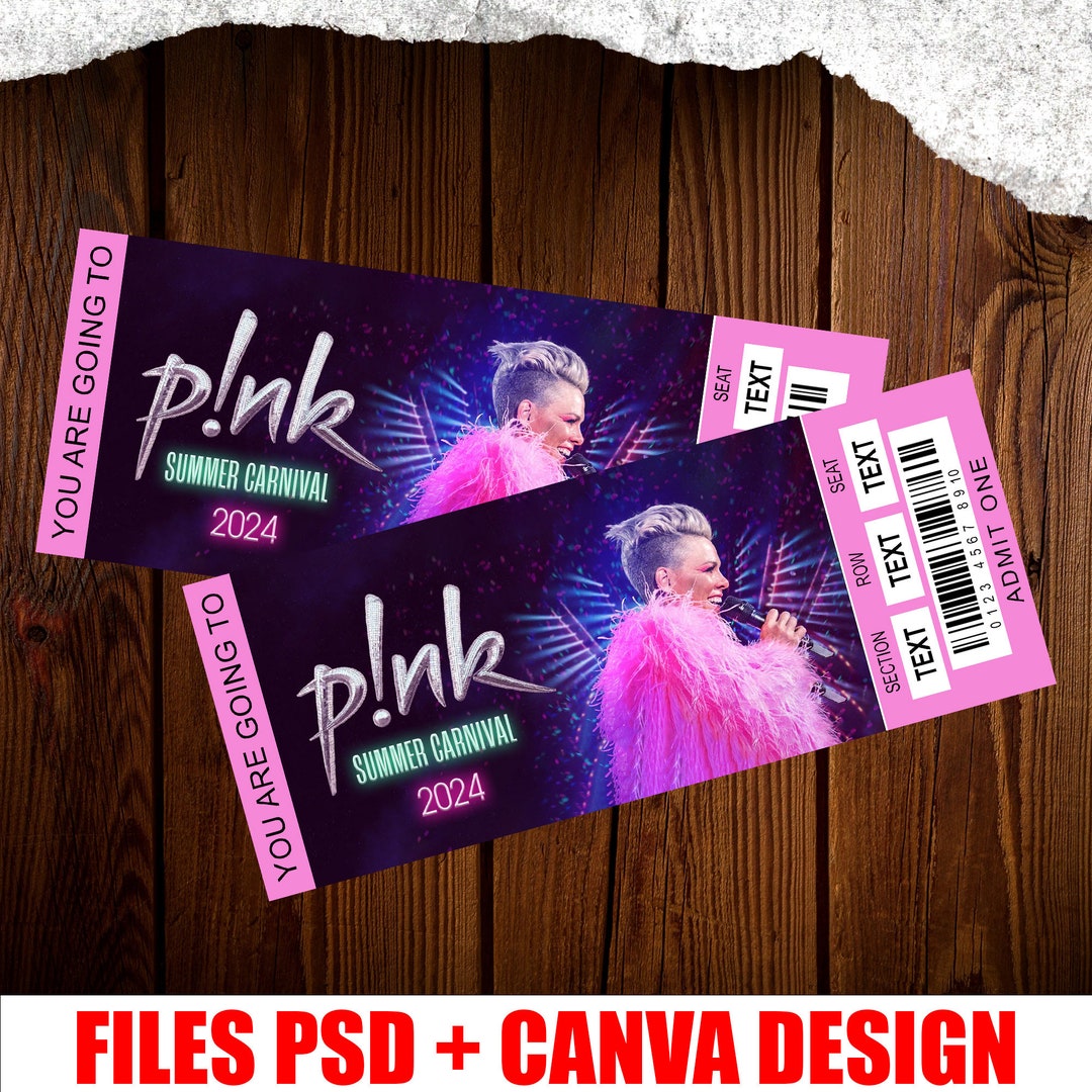 Pink Summer Carnival 2024 Concert Ticket Pnk Tour 2024 - Etsy UK