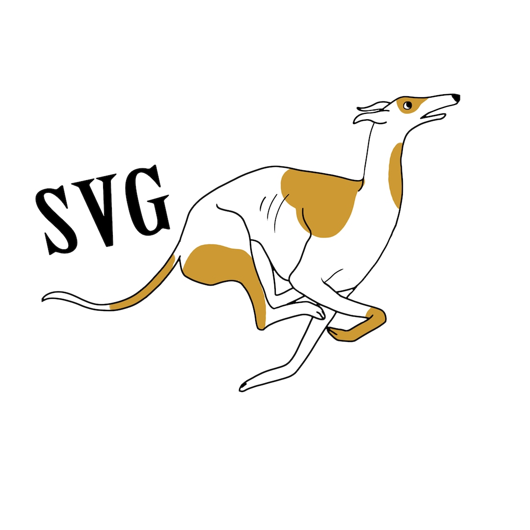 SVG Running Greyhound Sticker SVG Greyhound Car Decal Commercial Use ...