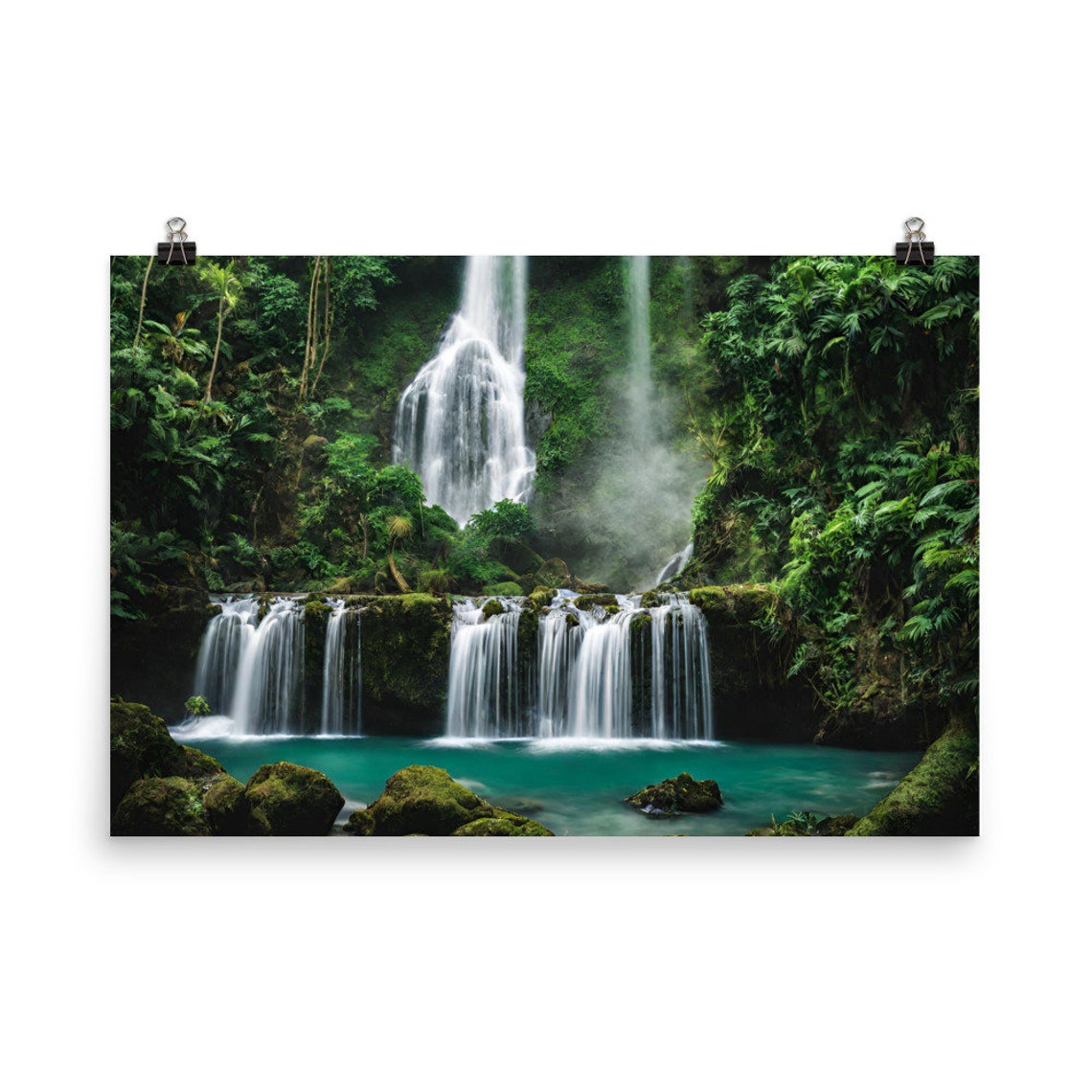 Rainforest Cascade Glossy Photographic Poster - Etsy