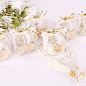 Personalized Pearl Tasbeeh Masbaha Prayer Beads Favors | Wedding Nikkah ...