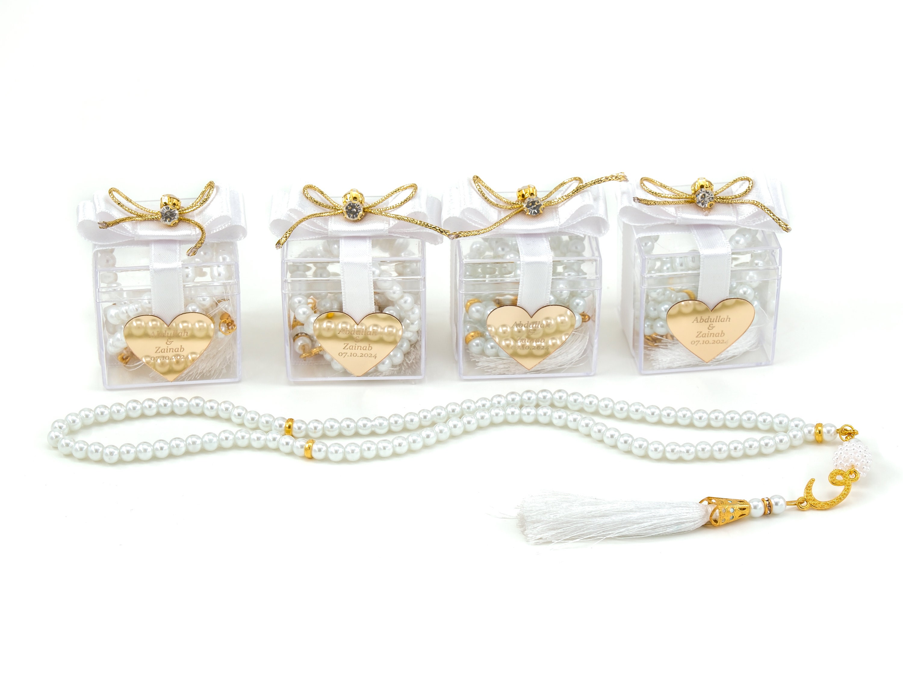 Personalized Pearl Tasbeeh Masbaha Prayer Beads Favors Wedding Nikkah ...