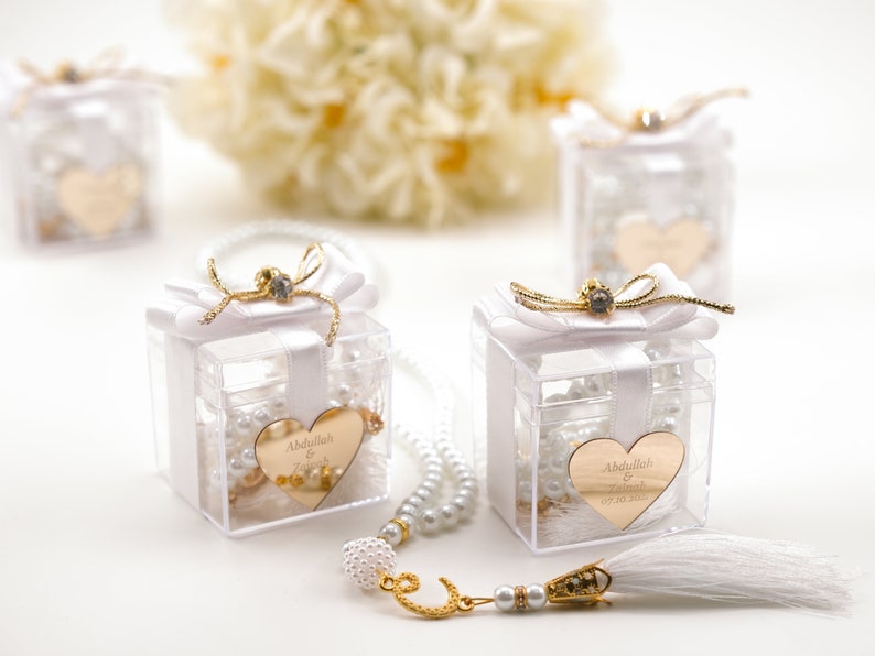 Personalized Pearl Tasbeeh Masbaha Prayer Beads Favors Wedding Nikkah ...
