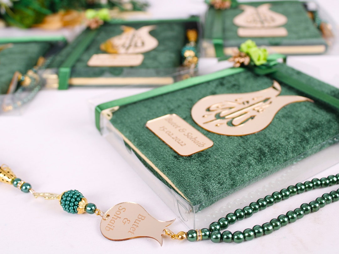 Personalized Handmade Dua Book Tasbeeh Gift Set Wedding Nikkah Baby ...