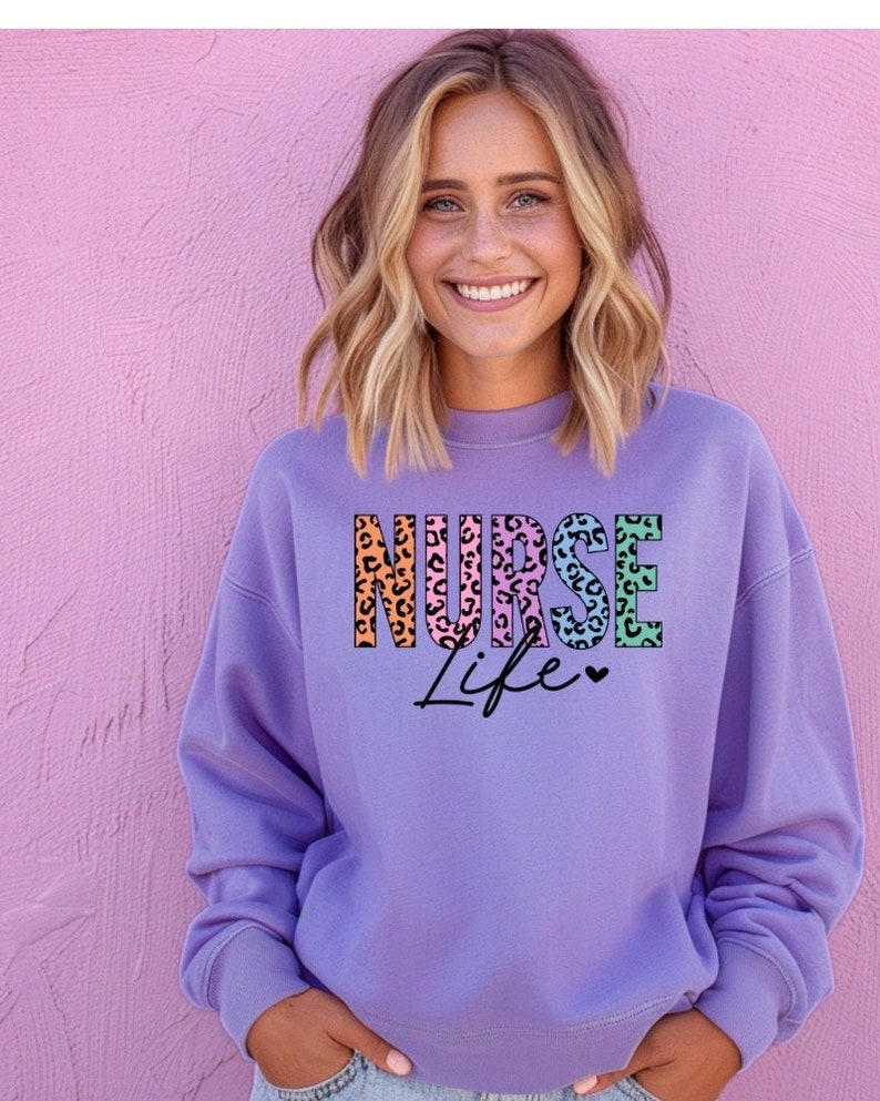 Leopard Print Nurse Life Sweatshirt: RN/LPN Apparel - Etsy