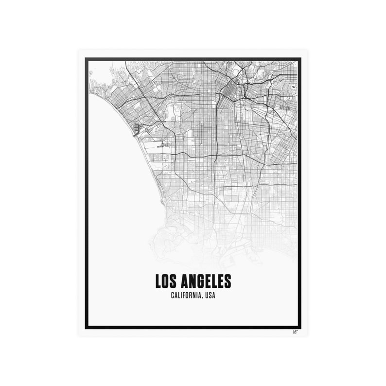 Los Angeles City Map Poster - Etsy