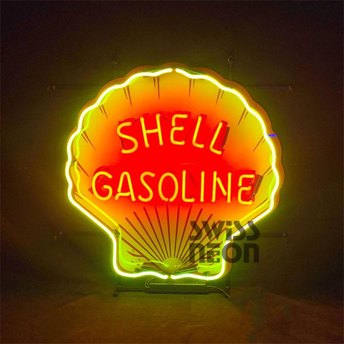 Gasoline Neon Sign the Walls of the Room Are Decorated With Neon Lights ...