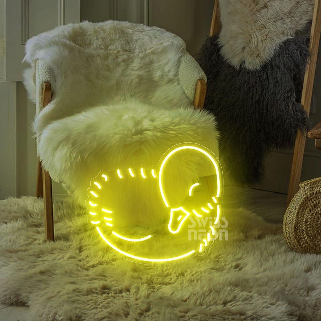 Duckling Neon Sign Cute Cartoon Duck Handmade LED Neon Sign Game Room ...