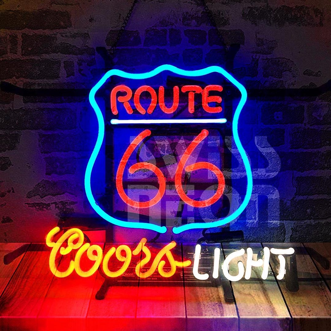 Custom Neon Signs Gift Route 66 Beer Bar Pub Store Garage Shop Artwork ...